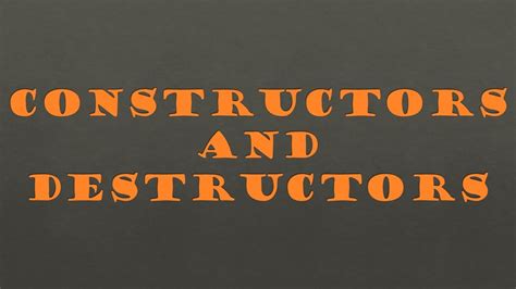 Oop Mastering Constructors And Destructors Day 4 Youtube
