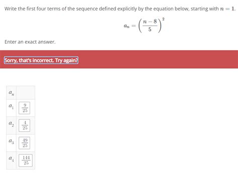 solved write the first four terms of the sequence defined