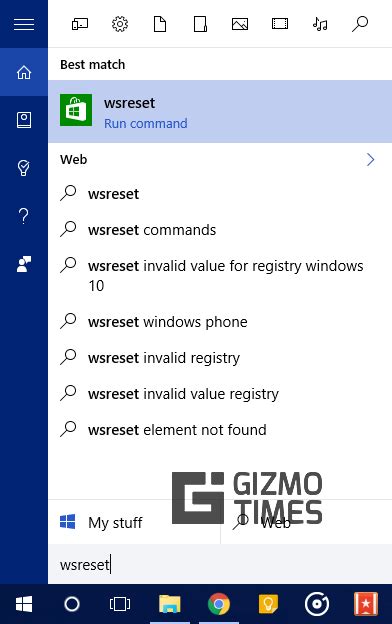 Windows Store Clear Cache Gizmo Times