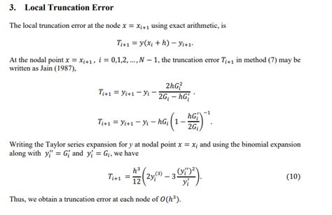Solved Local Truncation Error The Local Truncation Error Chegg Com
