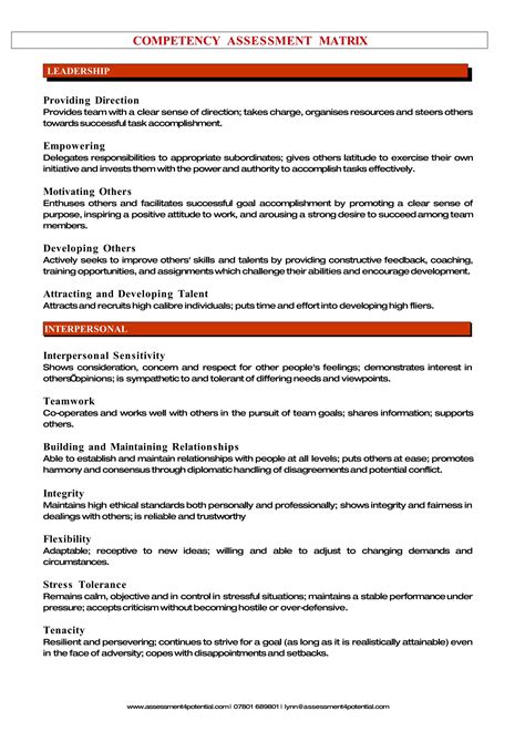 Assessment Matrix Ppt