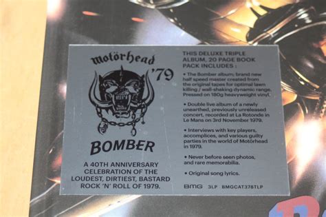 Motörhead Bomber Deluxe Edition 3lp 40th Anniversary Edition Lp