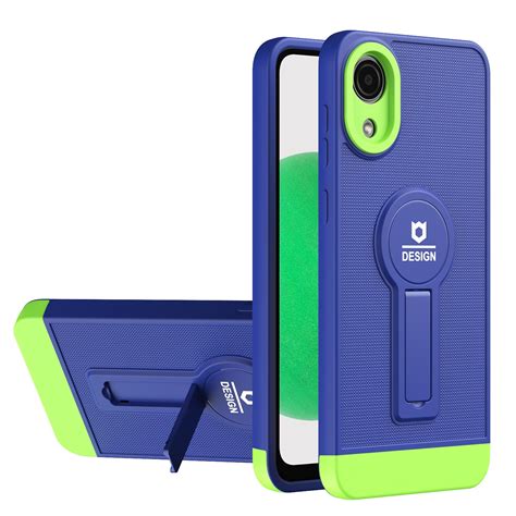 For Samsung Galaxy A03 Core Small Tail Holder Tpu Pc Phone Case Blue Green