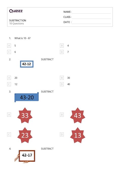 Subtraction Worksheets For Rd Class On Quizizz Free Printable