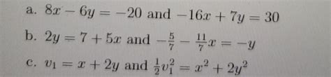 solved solving systems of equations solve each system for