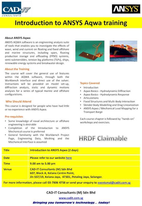 Pdf Introduction To Ansys Aqwa Training Cad It Introduction To Ansys Aqwa Training About
