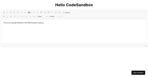 Ckeditor4 Examples Codesandbox