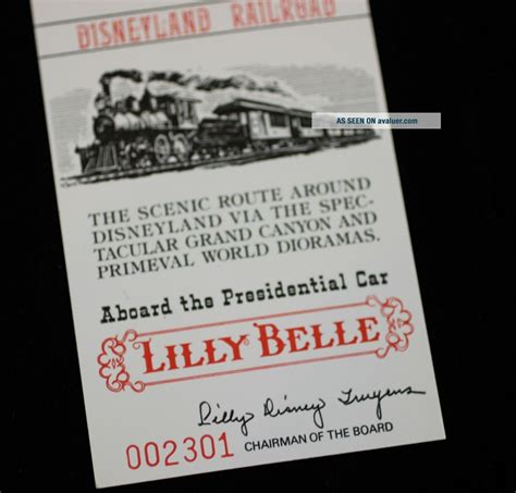 Disneyland 1976 Lilly Belle Ticket Mrs Lillian Disney Presidential Car