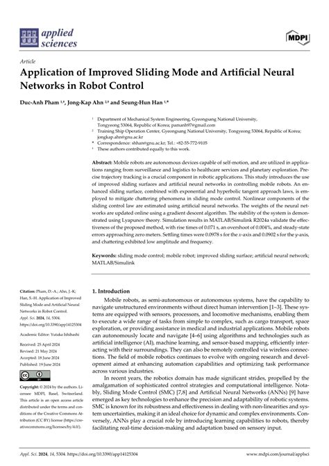 Pdf Application Of Improved Sliding Mode And Artificial Neural