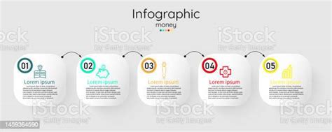 비즈니스 정보 프리젠 테이션을 계획하기위한 돈 인포 그래픽 템플릿입니다 벡터 사각형과 기하학적 요소 최신 워크플로 다이어그램