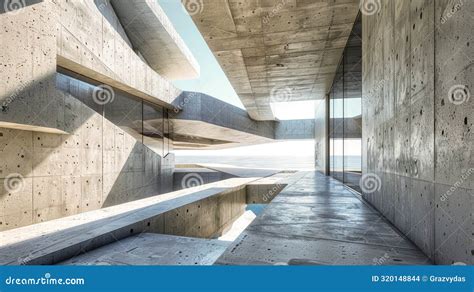 Modern Brutalist Architecture Exterior Background Brutalist