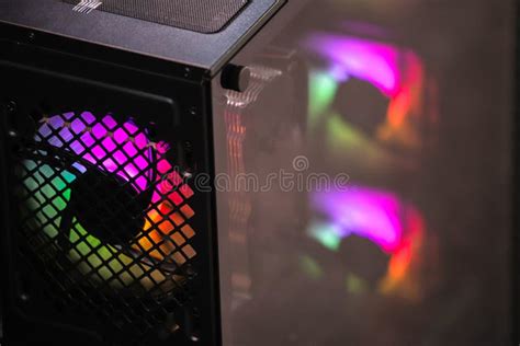 Pink Illumination Of The Cooler Computer Fan With LED Illumination PC