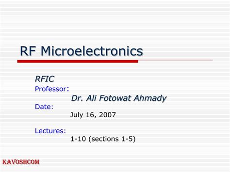 Ppt Rf Microelectronics Powerpoint Presentation Free Download Id 1083876