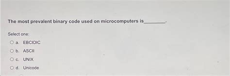 solved the most prevalent binary code used on microcomputers