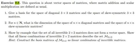 solved exercise 7 7 this question is about vector spaces of