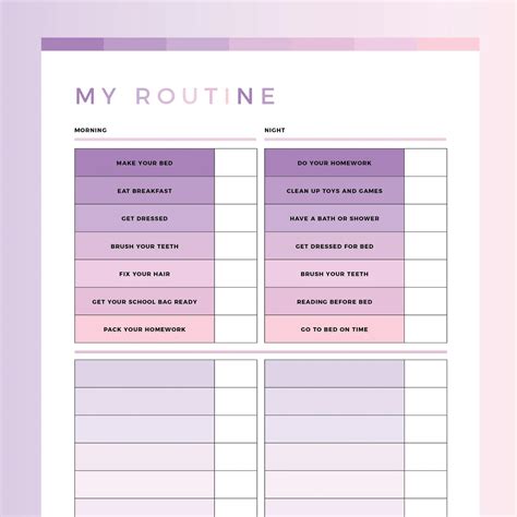 Daily Routine Chart For Adults