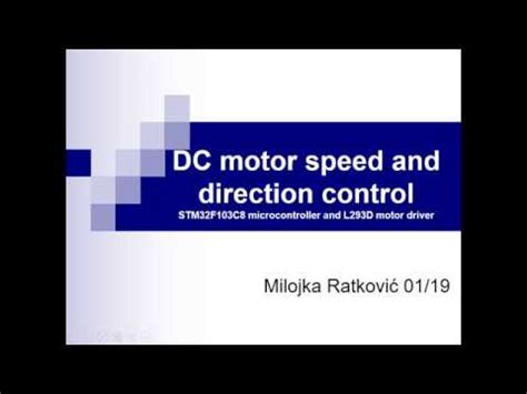 DC Motor Speed And Direction Control With MCU STM F IC L D YouTube