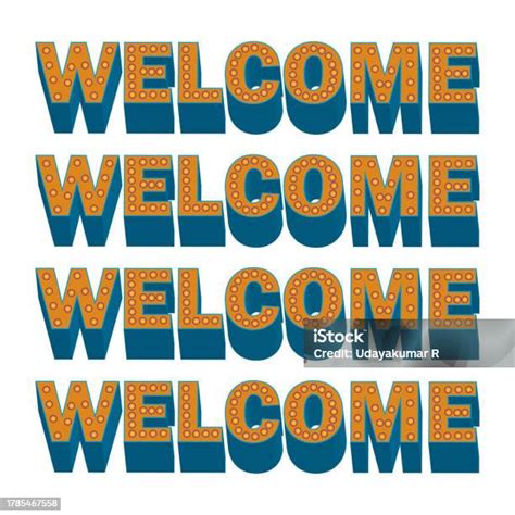 환영 글자 환영 기호 3d 벡터 일러스트 레이 션 흰색 배경에 인사말 카드 배너 템플릿 엽서입니다 손으로 그린 글자를 환영합니다 2명에 대한 스톡 벡터 아트 및 기타 이미지