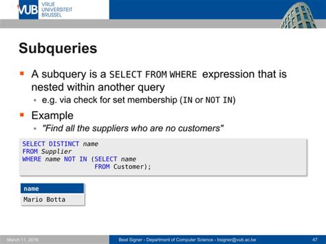 Structured Query Language Sql Lecture 5 Introduction To Databases