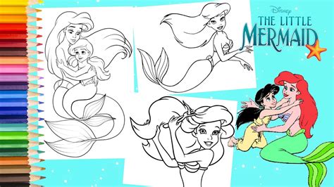 Ariel And Eric And Melody Coloring Pages Melody The Little Mermaid