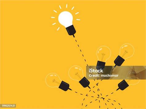 군중에서 눈에 띄는 다르게 생각 전구의 그래픽은 비즈니스 개념을 나타냅니다 새로운 아이디어 변화 트렌드 용기 창조적 인 솔루션