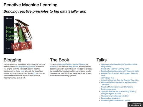 Reactive Machine Learning Bringing Reactive Principles To Big Datas