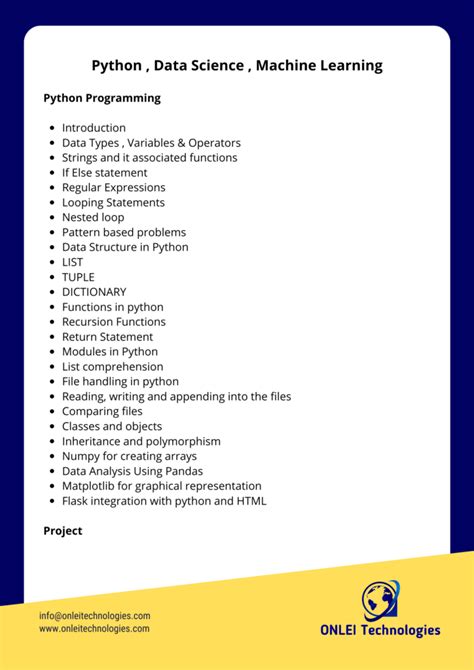 Data Science And Machine Learning Using Python Course Content