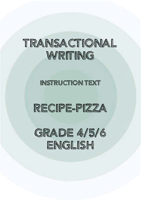 Grade 4 5 6 Transactional Writing Task Recipe Instruction Text