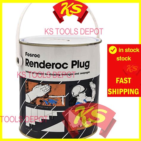 4 5kg Fosroc Renderoc Plug Waterproof Cement Hydroply Hydro Plug Simen Kalis Air 防水灰 Shopee