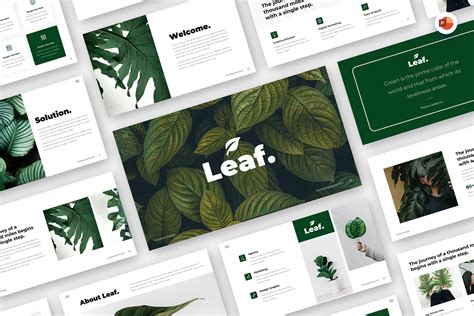 Leaf Minimal Green Business Powerpoint Template