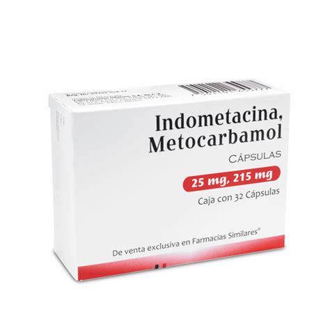 Metocarbamol Indometacina 215mg25mg 32 Capsulas Farmacias Similares® Tienda Online