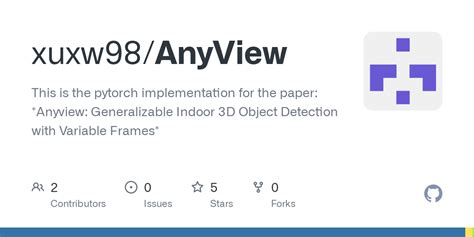 Github Xuxw98anyview This Is The Pytorch Implementation For The