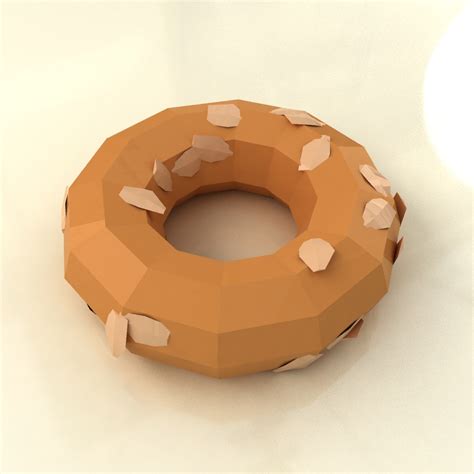 3d Model Low Poly Cartoon Donut 02 Turbosquid 2030407