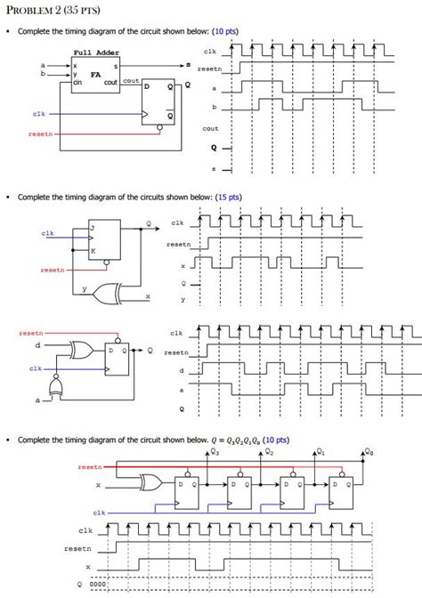 Solved Problem 2 35 Pts Complete The Timing Diagram Of The