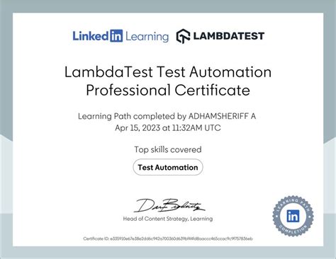 Automation Learning Linkedinlearning Lambdatest Engineeringmanager