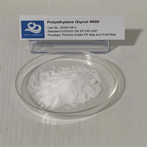 Pharmaceutical Grade Polyethylene Glycol 4000 Cphi Online