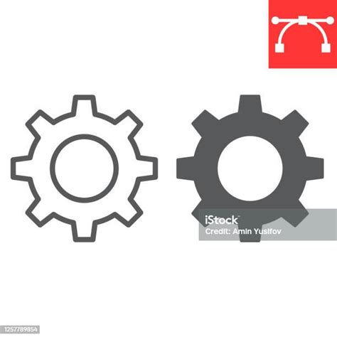 설정 라인 과 글리프 아이콘 Ui 및 버튼 톱니 바퀴 기호 벡터 그래픽 편집 스트로크 선형 아이콘 Eps 10 개념에 대한 스톡 벡터 아트 및 기타 이미지 Istock