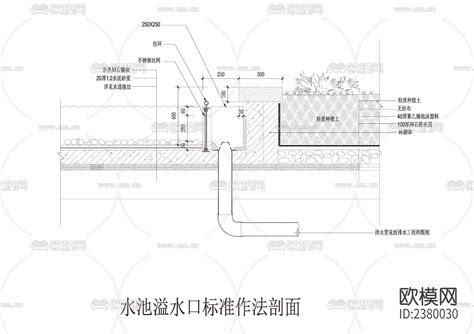 水池溢水口cad施工图 免费3dmax模型库 欧模网