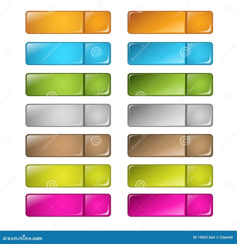 Vector Multicolored Glossy Rounded Square Buttons Stock Vector Illustration Of Colorful