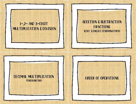6th Grade Aimsweb Mental Math Computation Mcf Task Cards Tpt