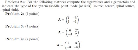 Solved Problems 2 4 For The Following Matrices Compute The