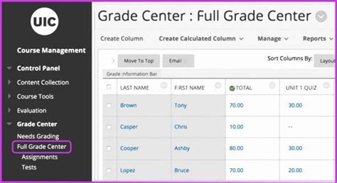 Using Blackboard Grade Center Uic Today