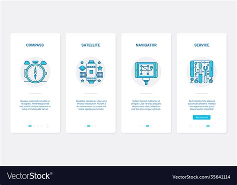 Gps Navigation Service Line Technology Ux Ui Vector Image