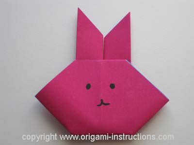 Origami Rabbit Face Folding Instructions How To Make Origami Rabbit Face