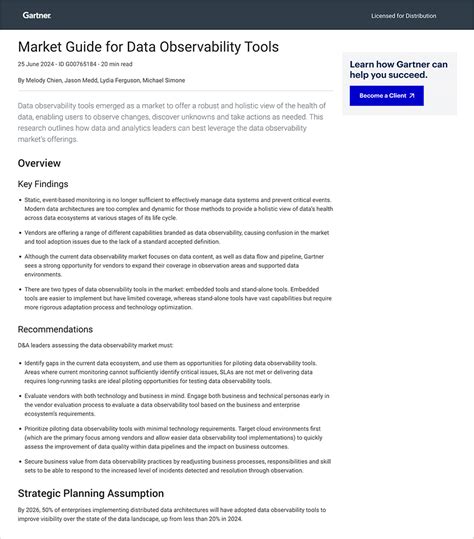 2024 Gartner® Market Guide For Data Observability Tools