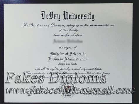 Devry University Diploma Sample 4 098 Online College Degree Stock