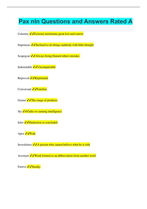 Nln Pax Math Bundled Exams Questions And Answers With Complete