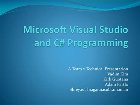 PPT Microsoft Visual Studio And C Programming PowerPoint Presentation ID 6695874