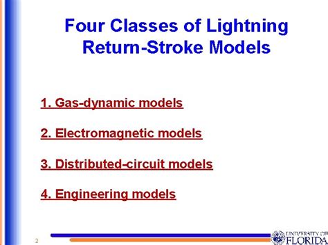 Lightning Returnstroke Models 1 Four Classes Of Lightning