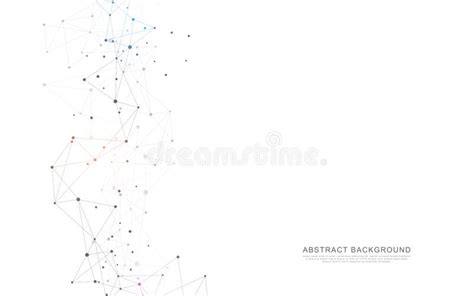 Geometric Abstract Background With Connected Dots And Lines Molecular Structure And